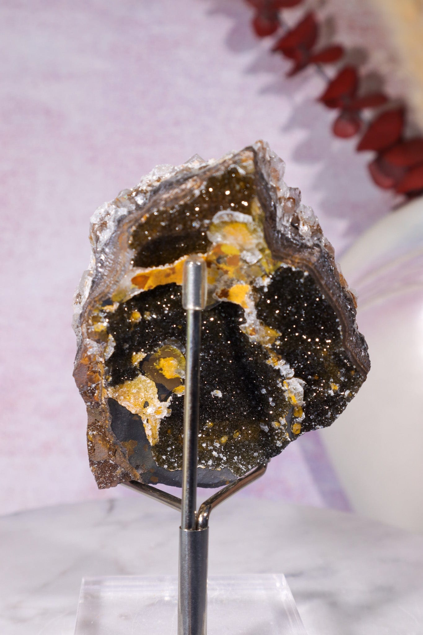 Frosted Manganese Quartz & Limonite 203 g | Moroccan Crystal for Love ...